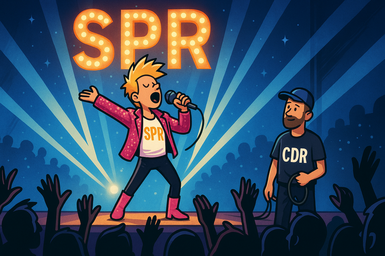 SPR Rock Star Cartoon With CDR Road Crew – BridgeHead Software